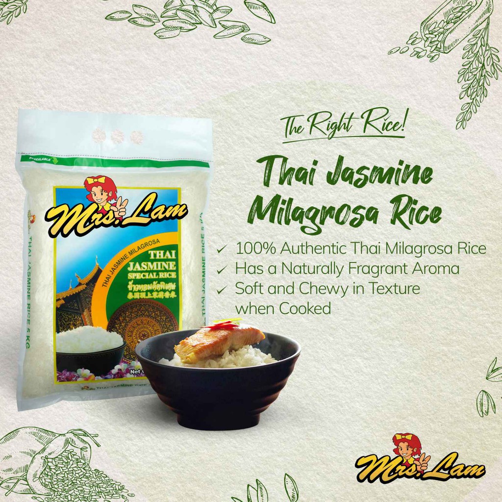 Mrs Lam Thai Jasmine Rice (5 KG) | Shopee Philippines