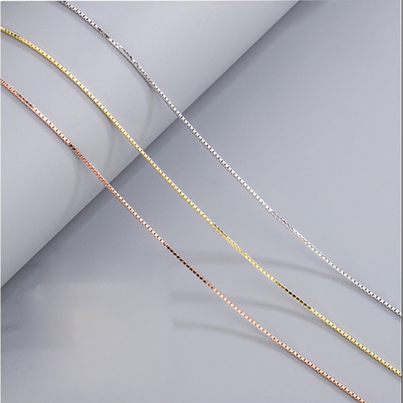 SILVER S925 sterling silver Gold Necklace Gold Plated Different Length ...