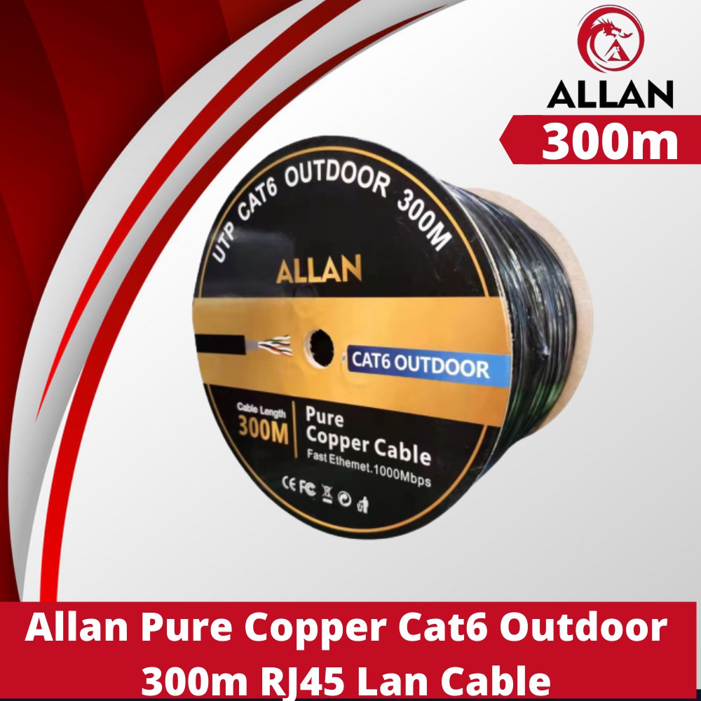 Allan UTP CAT6 CABLE OUTDOOR PURE COPPER NETWORK CABLE LAN CABLE ...