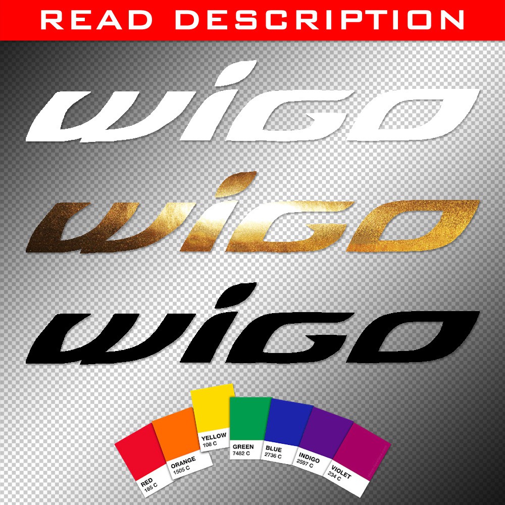 Sticker | 1X Toyota Wigo | die-cut all weather decal | 6 inches ...