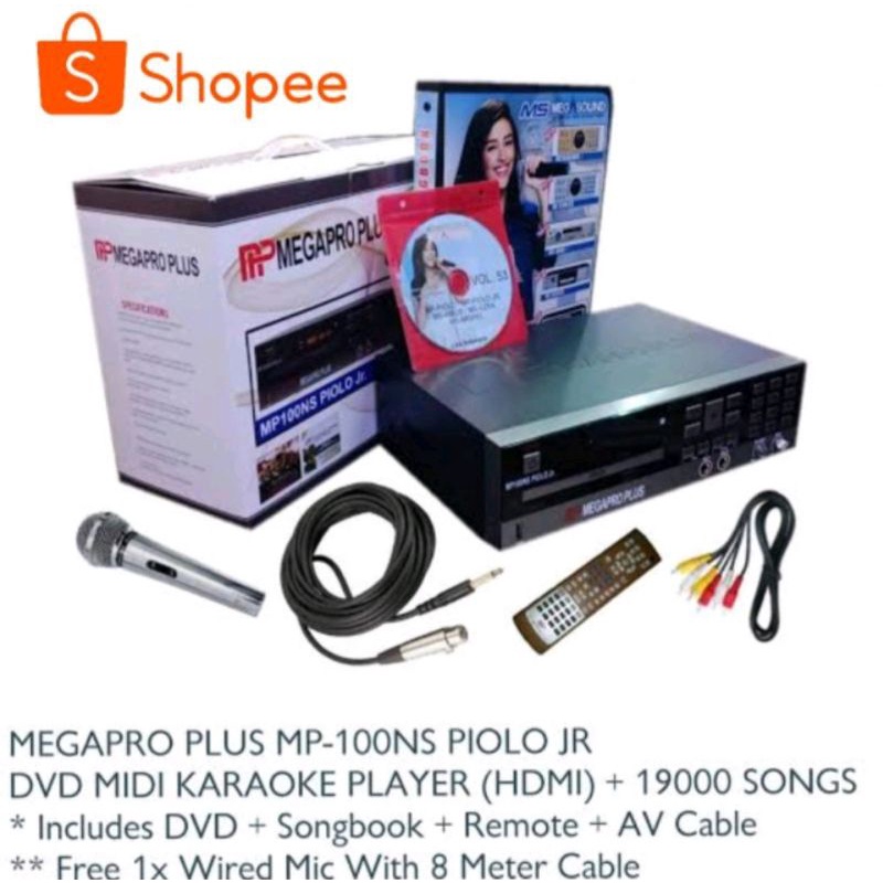MEGAPRO PLUS MP-100NS PIOLO JUNIOR DVD KARAOKE PLAYER VOL.66 | Shopee Philippines