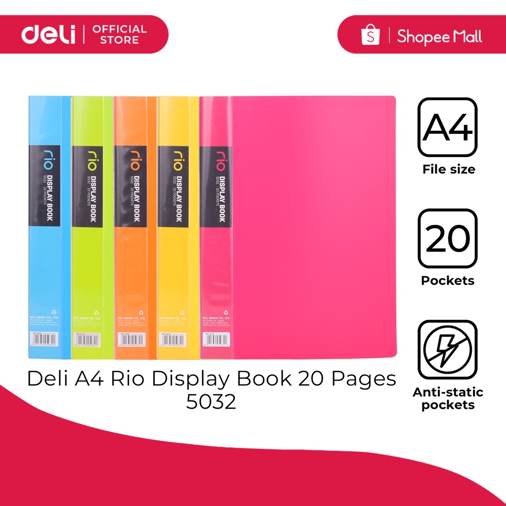 Deli 5032 File Organizer- A4 Rio Display Book 20 Pages 1PC 75115032 ...
