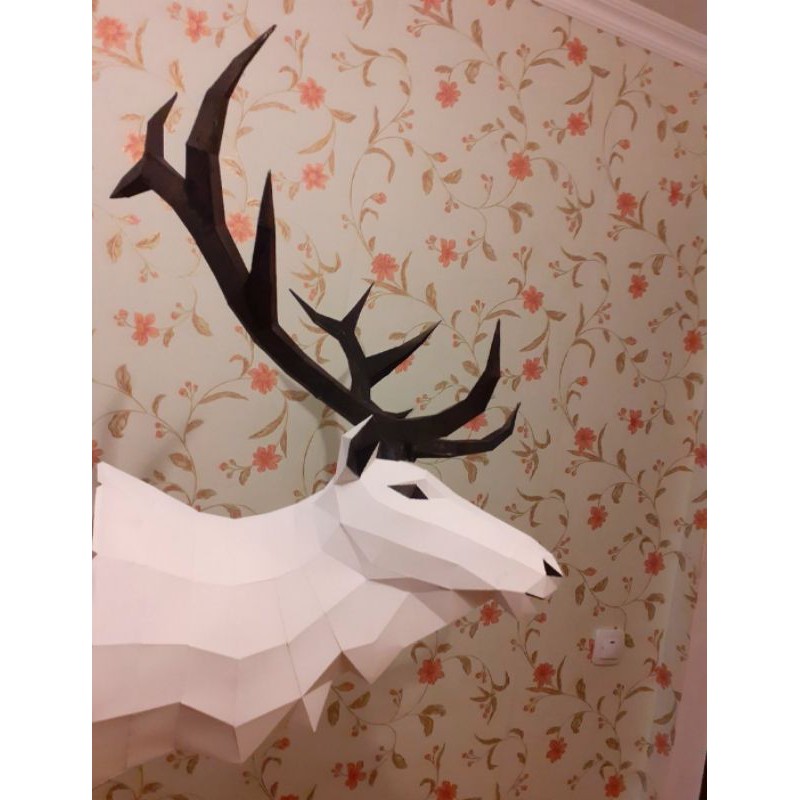 Low Poly Elk Head Deer Papercraft | Shopee Philippines