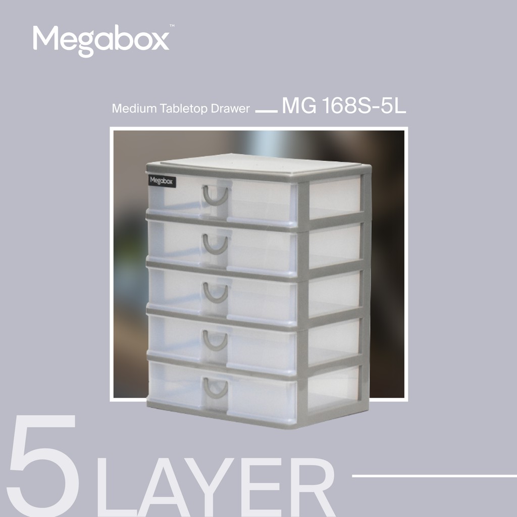Megabox MG 168S-5 Layers Wide Tabletop Drawer Organizer | Shopee ...