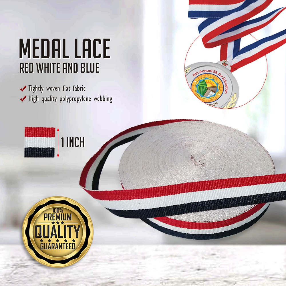 Woven Medal Lace Red-White-Blue (45yards) | Shopee Philippines