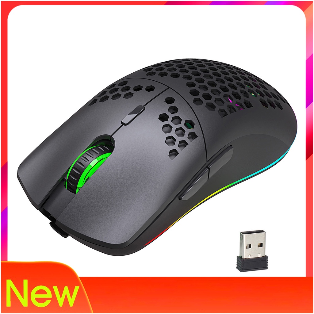 T66 RGB 2.4G Wireless Gaming Mouse RGB Lighting Charging Mouse with ...