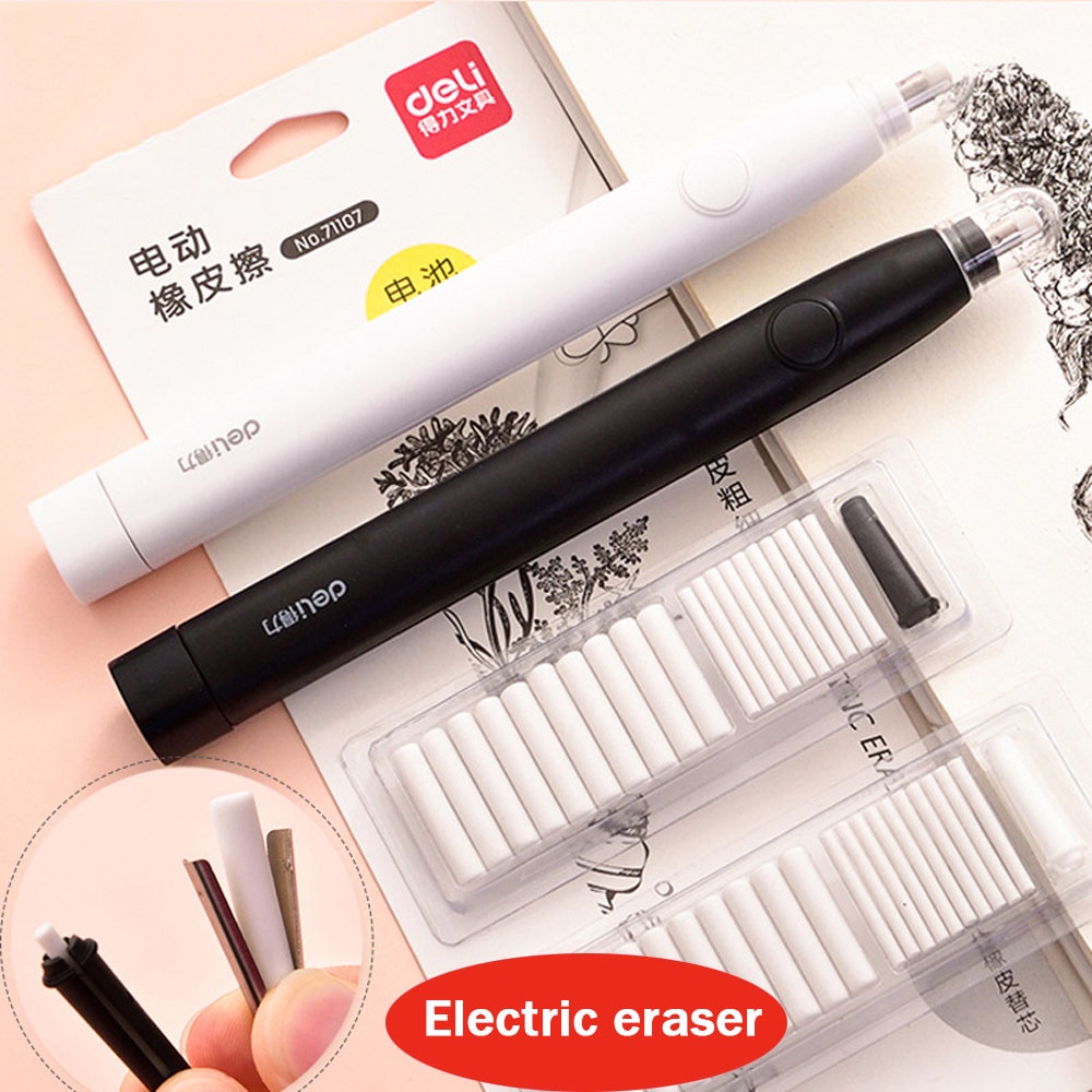 Deli Electric Eraser Pencil Drawing Mechanical Cute Kneaded Erasers for ...