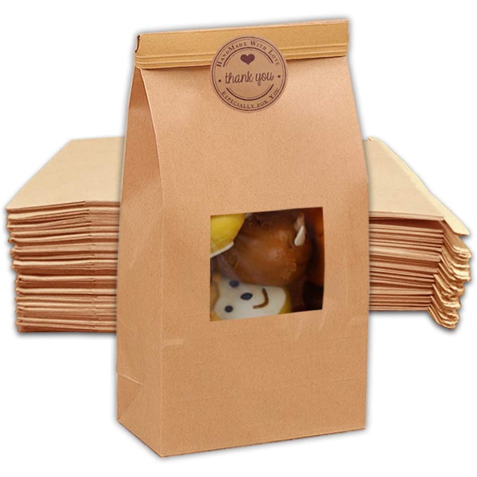 Brown Bakery Bags with Window Kraft Paper Bags extra add lovely ...