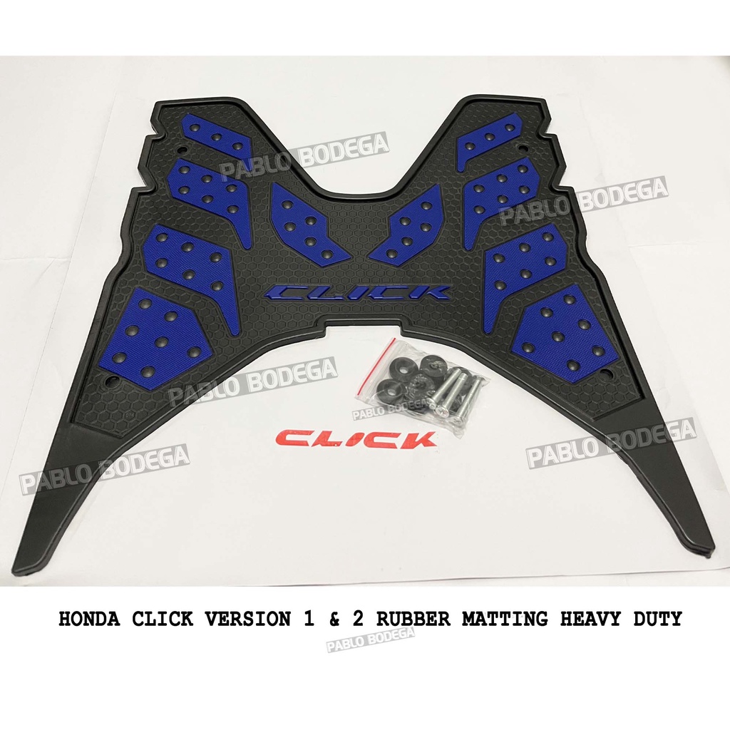 Honda Click V1 V2 Heavy Duty Rubber Matting BLUE with complete bolts ...