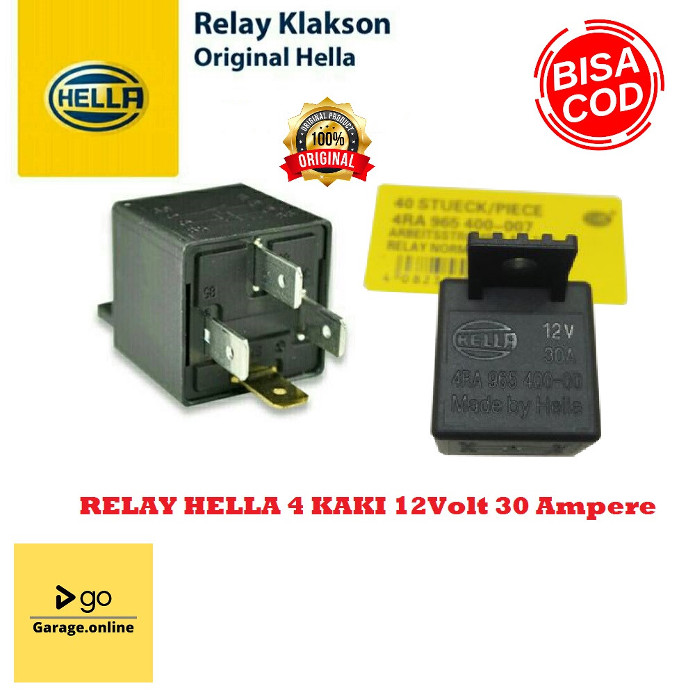 Hella 4 Feet Relay 12V 30A Original Original Shipping For Horn starter ...