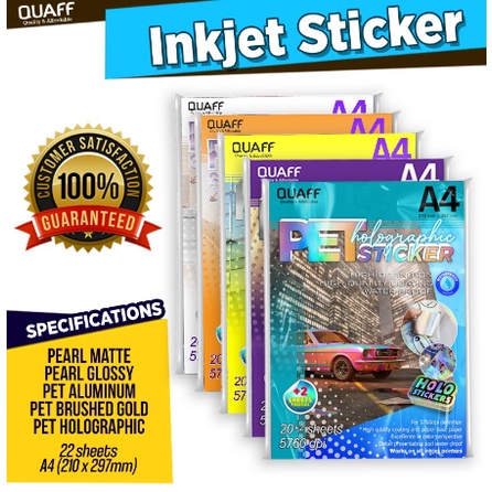 QUAFF PET Waterproof Printable Sticker A4 Size 180gsm | Shopee Philippines