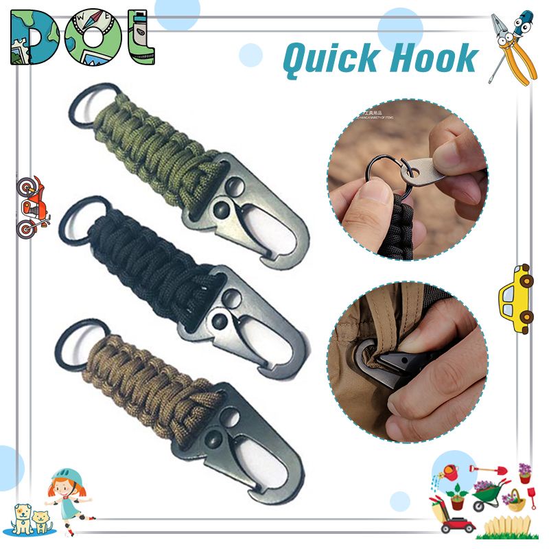Braided Eagle Mouth Buckle Hiking Hook Camping Keychain Buckle Hiking ...