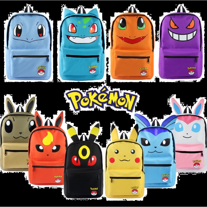 Pokemon Pikachu Bulbasaur Charmander Anime Backpack Man Male Bag Beg ...