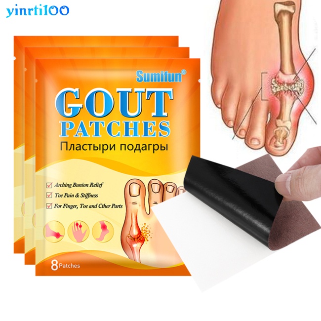 Yinrti100 8pcs/bag Natural Herbs Finger Bunion Toe Pain Relief Patch ...