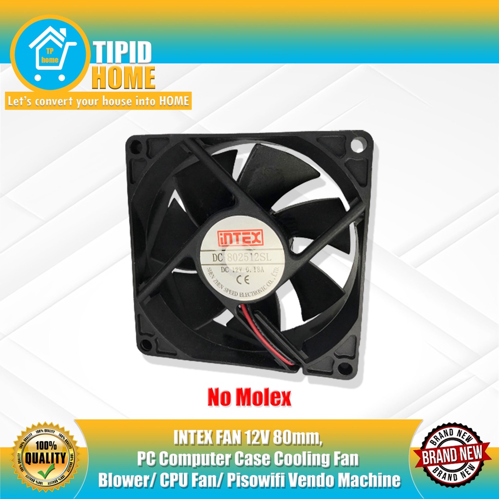 INTEX FAN 12V 80mm, PC Computer Case Cooling Fan Blower/ CPU Fan ...
