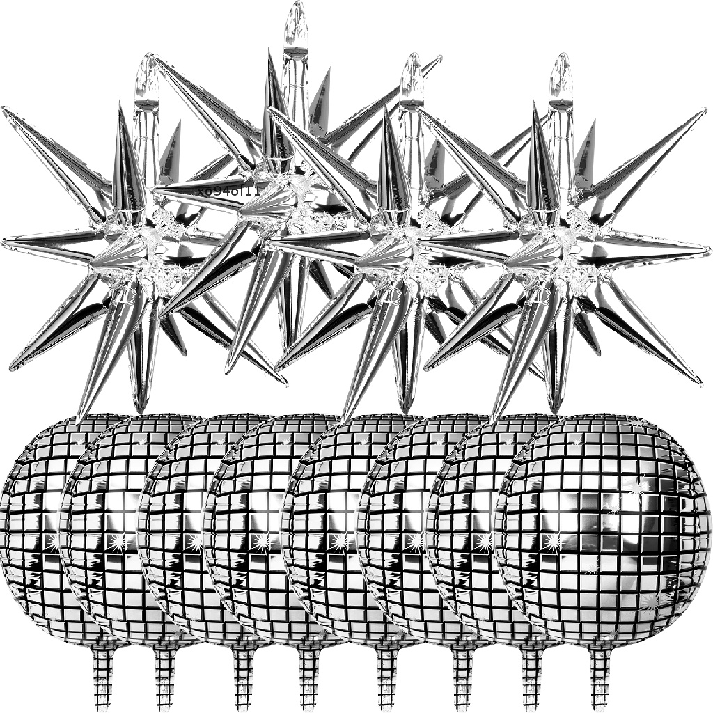 xo Silver Star Foil Balloons | Starburst Balloon Foil, Spike Balloons ...