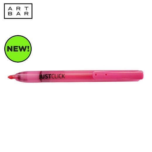 Morris Just Click Highlighter Retractable Pink Slim HLTJST004 - Art Bar ...