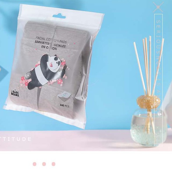 Miniso We Bare Bears Facial Cotton Pads Facial Cleaner | Shopee Philippines