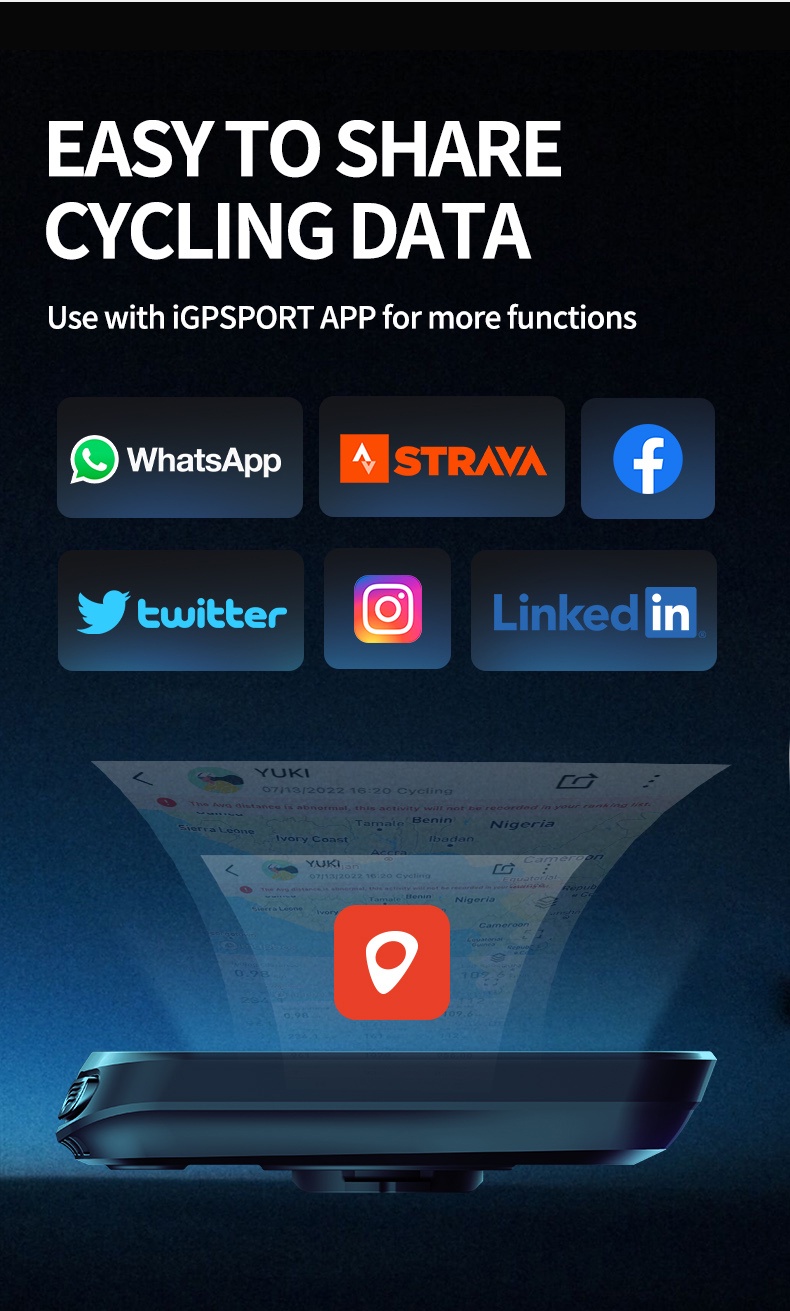 Igpsport Bsc100s Gps Bicycle Computer Bluetooth Ant+ Wireless ...