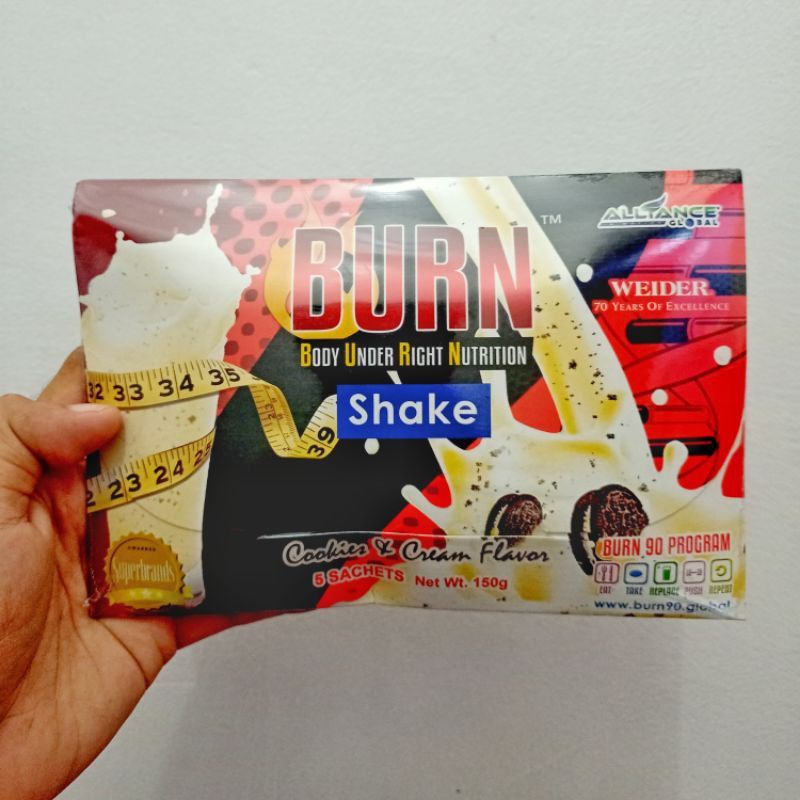 Burn Shake Cookies & Cream Flavor (5 Sachets) | Shopee Philippines