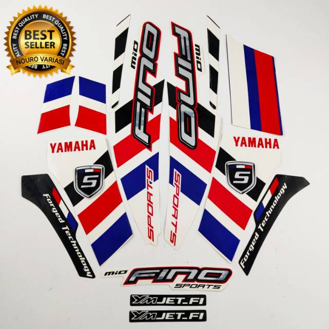 Yamaha Fino 2014 sporty blue and white Striping with standard quality ...