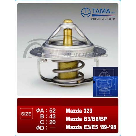 THERMOSTAT FOR FORD & MAZDA Familia 323 , B3 / B6 / BP AND MAZDA E3 ...
