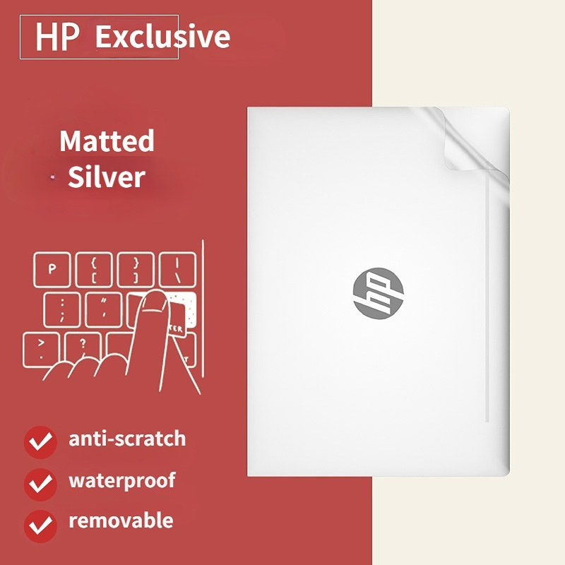 Sticker Laptop HP Matte Silver Clear Sides Skin 14'' 15.6'' 13'' Inch ...