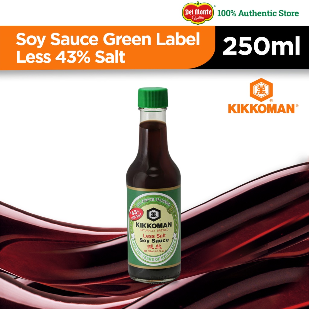 KIKKOMAN Less Salt Soy Sauce Green Label Naturally Brewed - 250ml ...