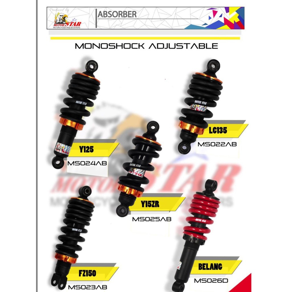 100% REAR ADJUSTABLE MONOSHOCK MOTOR STAR Y15ZR LC135 FZ 150 Monoshock ...