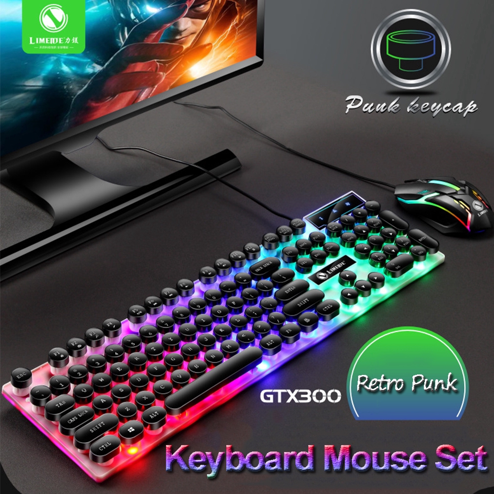 GTX300\TX30 Gaming Keyboard And Mouse Wired Keyboard With RGB Backlight ...
