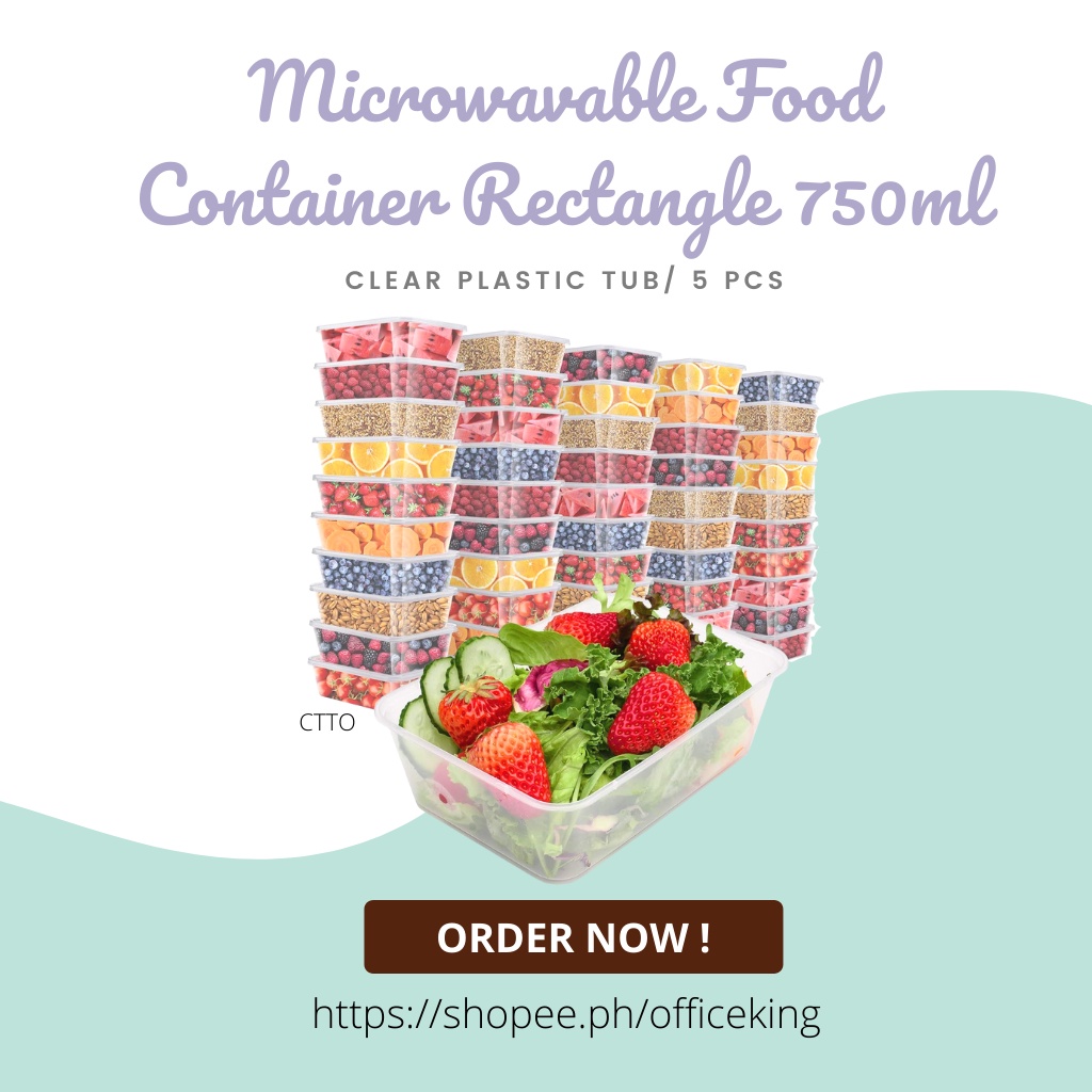 Microwavable Food Container Rectangle 750ml | Shopee Philippines