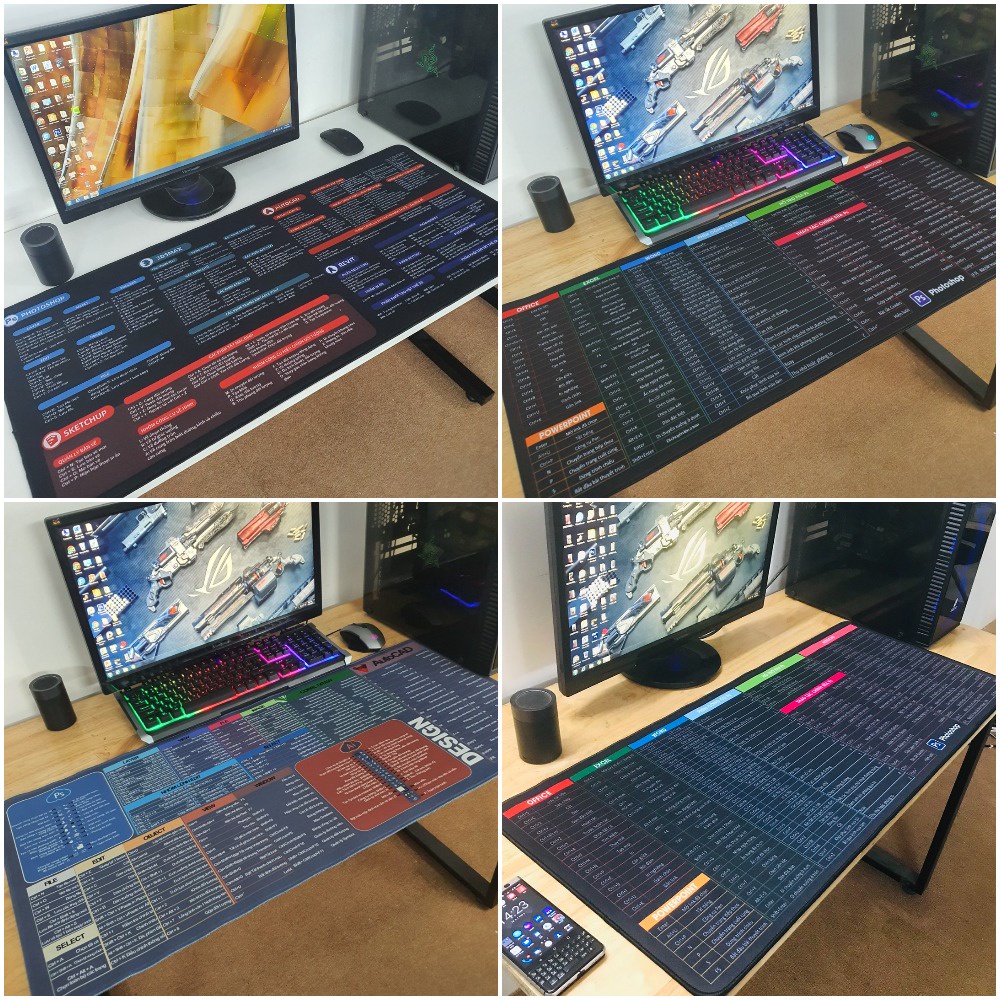 Shortcut mouse pad, AUTOCAD, REVIT, SKETCHUP, PHOTOSHOP, AI, 3DSMAX ...