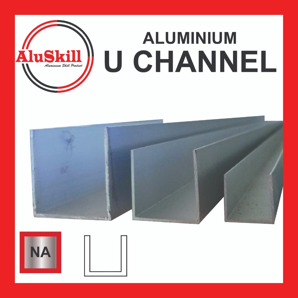Aluminium U Channel Equal Channel Bar (Silver) | Shopee Philippines