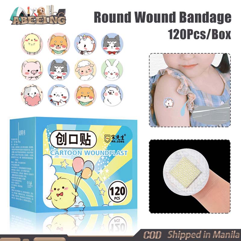 120Pcs/Box Kids Wound Bandage Disposable Mini Cartoon Wound Plaster ...