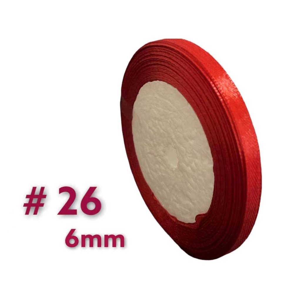 (25 yards/roll) 6mm multicolor Satin Ribbon Wholesale Gift Packing ...