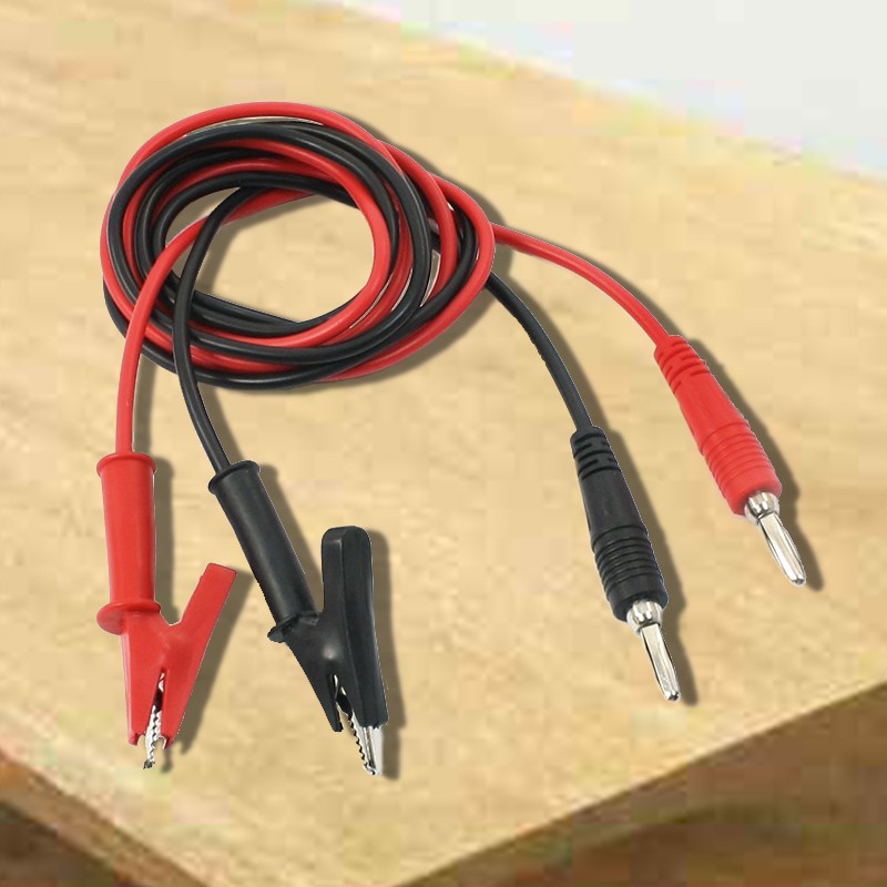 1M Long Alligator Clip to Banana Plug Test Cable Pair for Multimeter ...