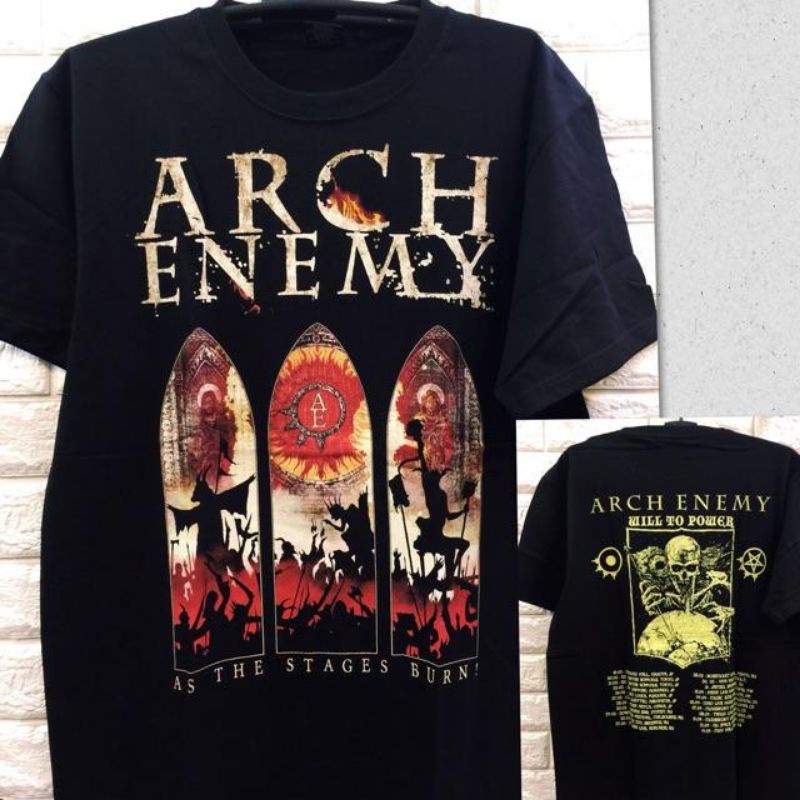 Vintage Style Rockband Tees Modern Bootleg Arch enemy Burning Stages ...