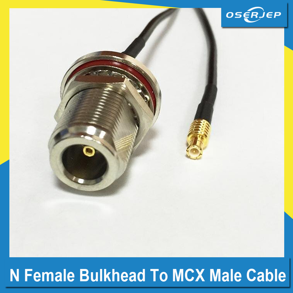 1PCS N Type Female Bulkhead To MCX Male Straight RG174 Pigtail Cable 250CM Long N-MCX Pigtail ...
