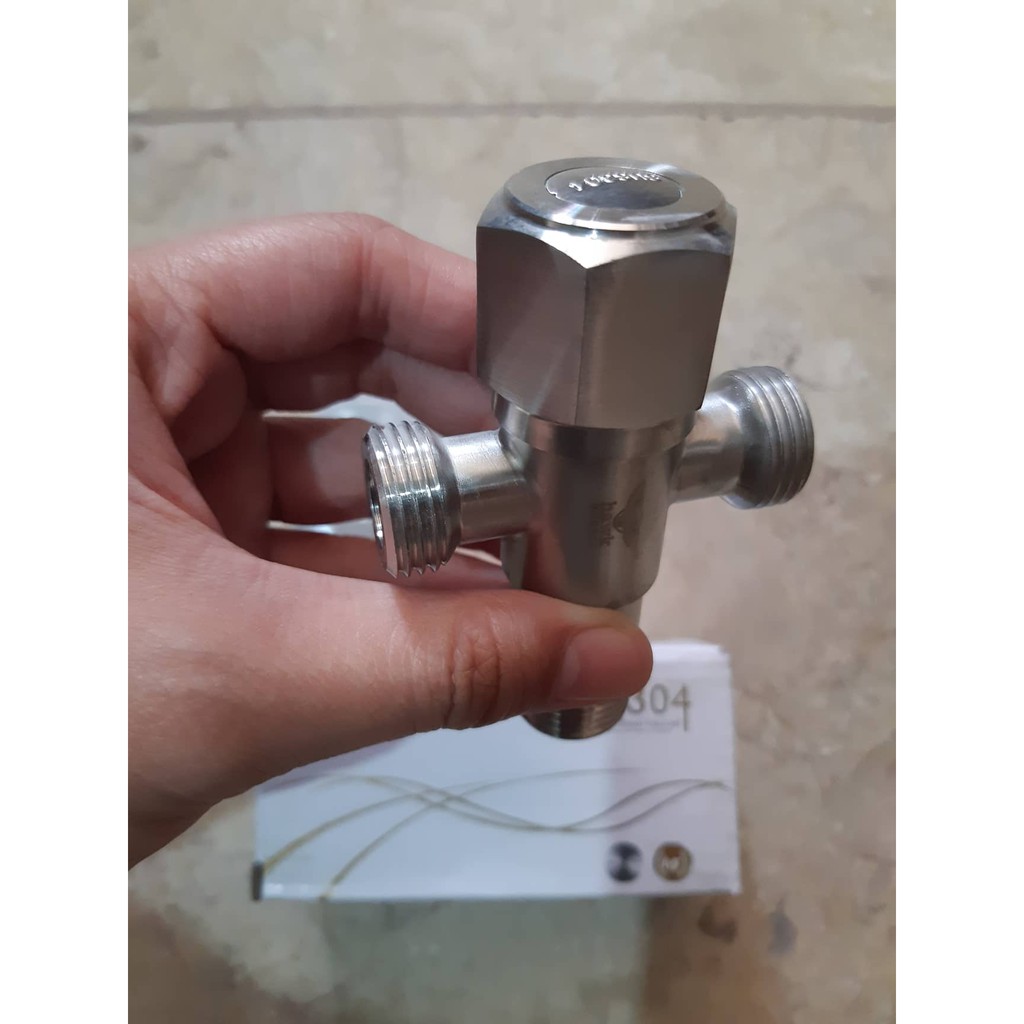 SUS304 Stainless Three Way Angle Valve 3 Way Angle Valve Bidet ...