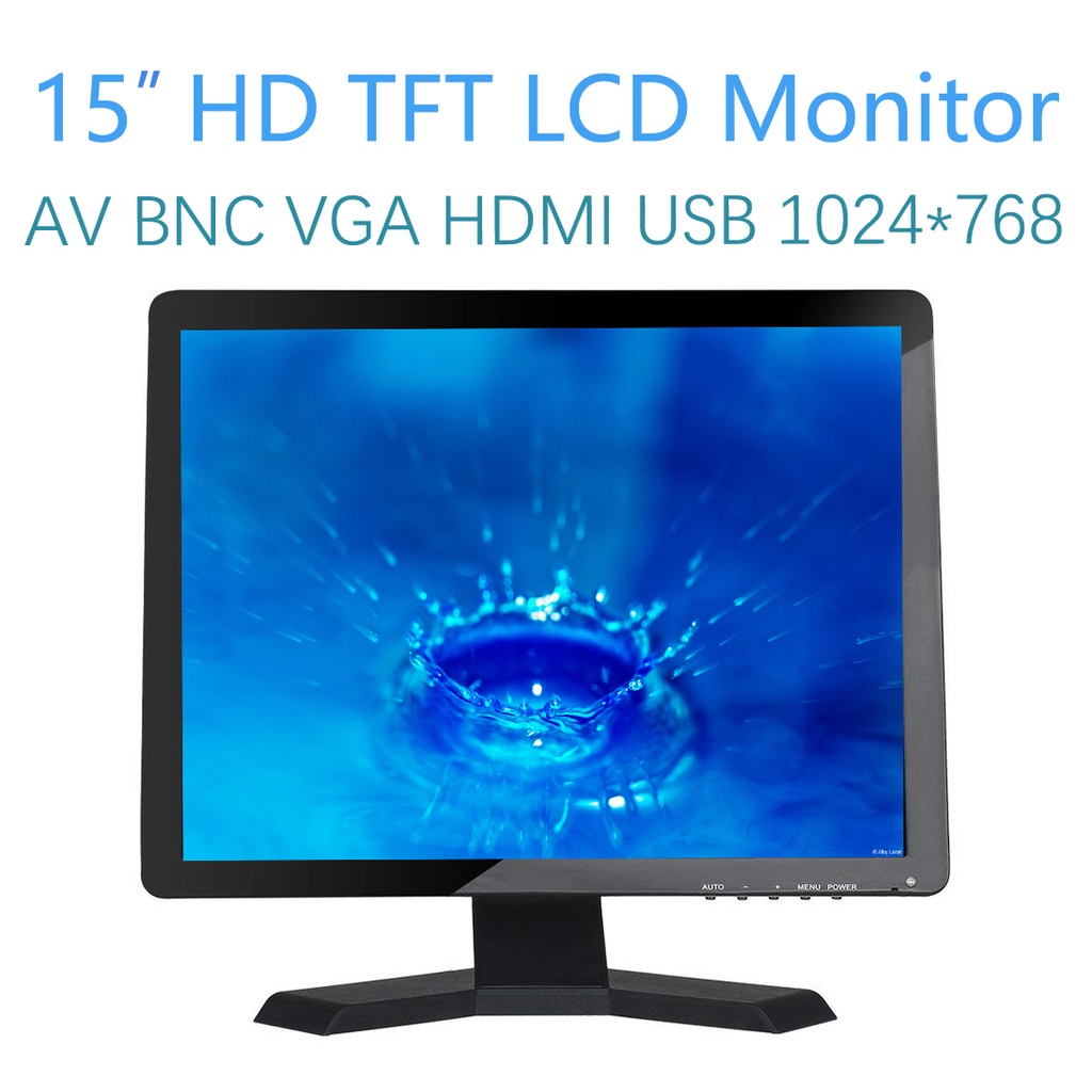 15 inch Monitor TFT LCD HD Display 1024*768 HDMI Video Audio VGA AV BNC ...
