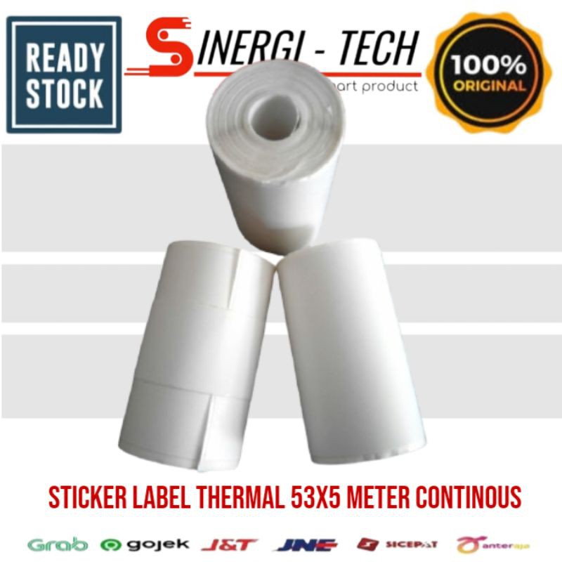 Thermal Sticker Label Paper size 53x5m - Continuous | Shopee Philippines