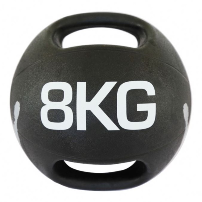 8Kg Rubber Medicine Ball with Handle Exercise Fitness Gym Ball | Shopee ...