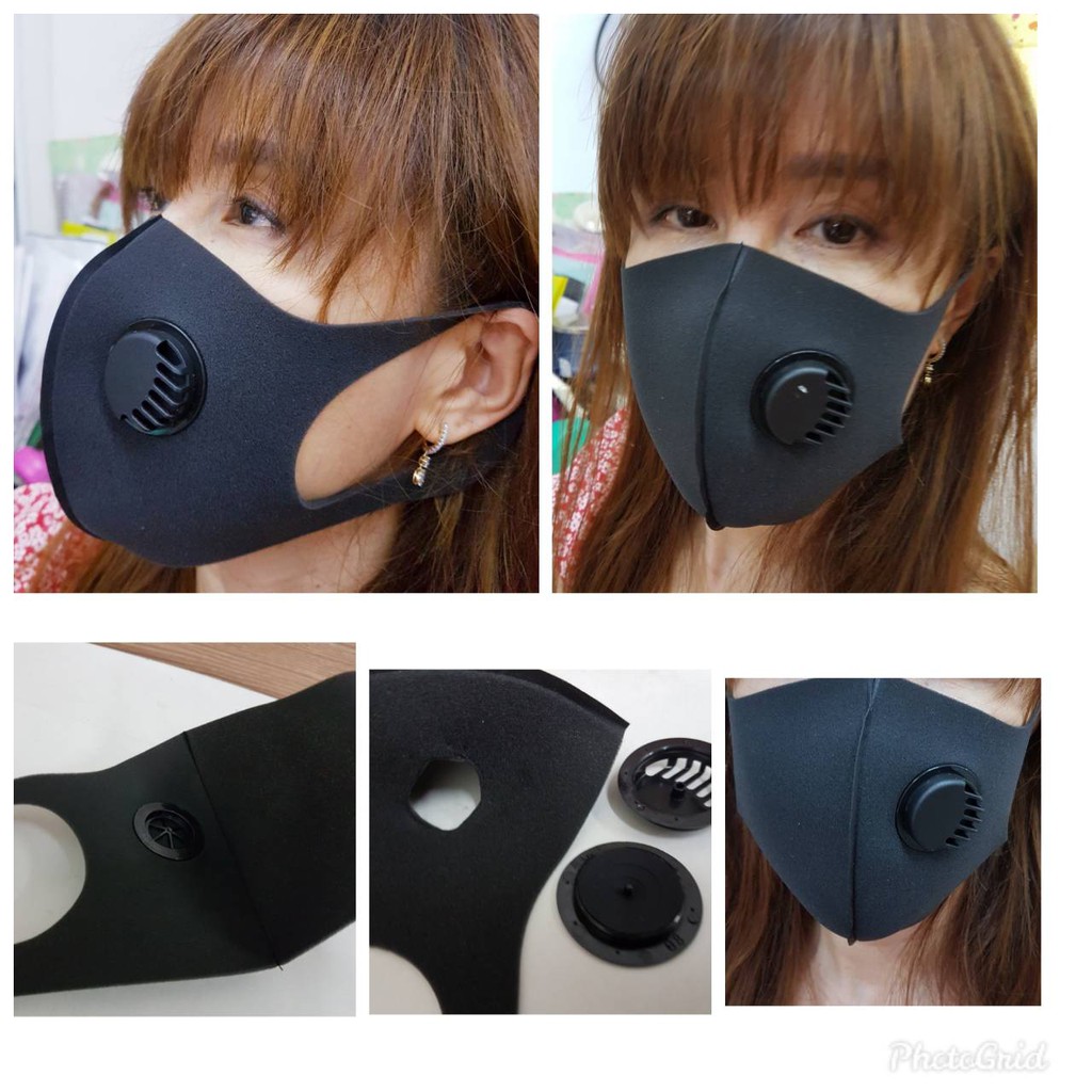Dust mask with valve Thick polyurethane carbon texture prevents water ...