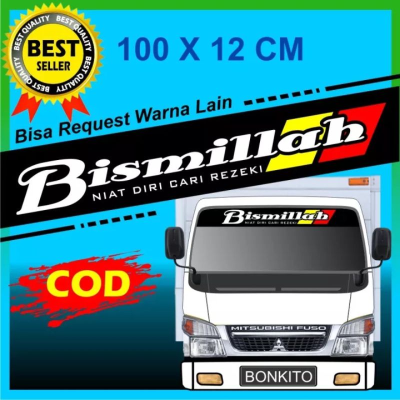 Bismillah Truck Sticker Cutting Sticker Custom Windshield Canter Isuzu ...