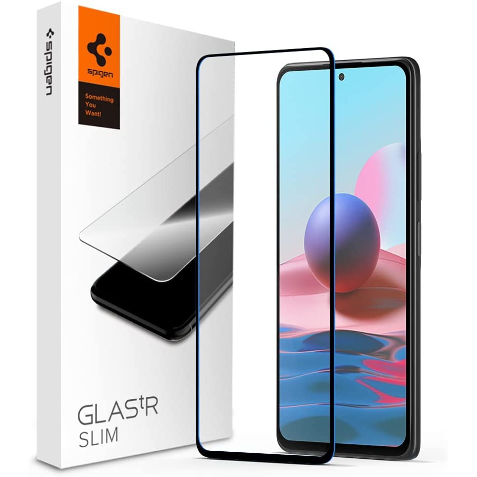 Spigen Redmi Note 10 Tempered Glass Screen Protector Full Coverage ...