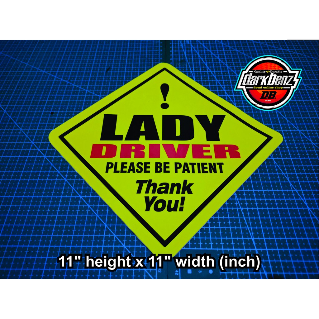 NEW DRIVER SIGN for Elderly Student Lady Sticker Decal Sign for Car ...