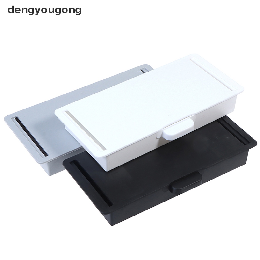 dengyougong Under Desk Storage Box Invisible Drawer Desk Bottom Paste ...
