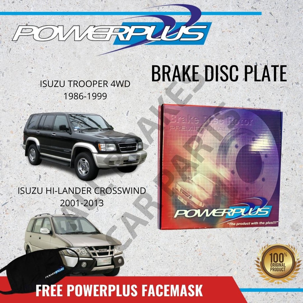 Powerplus Rotor Disc Brake Plate Front for Isuzu CROSSWIND 2001-2013 ...