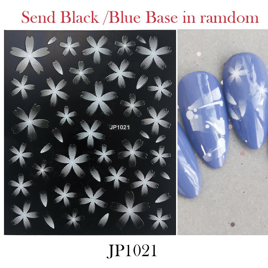 5D White Nail Stickers Rose Feather Carving Embossed Design Transfer ...