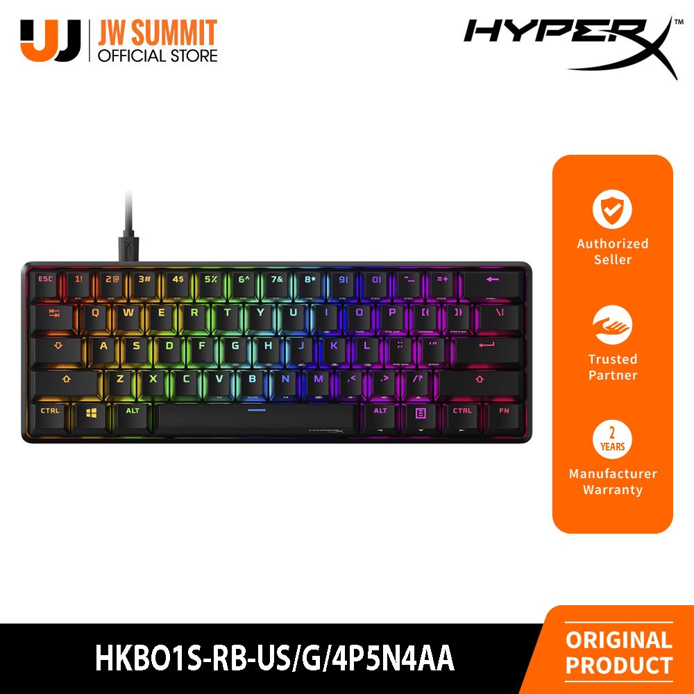 HyperX Alloy Origin 60 - Red Mechanical Gaming Keyboard RGB LED Backlit ...